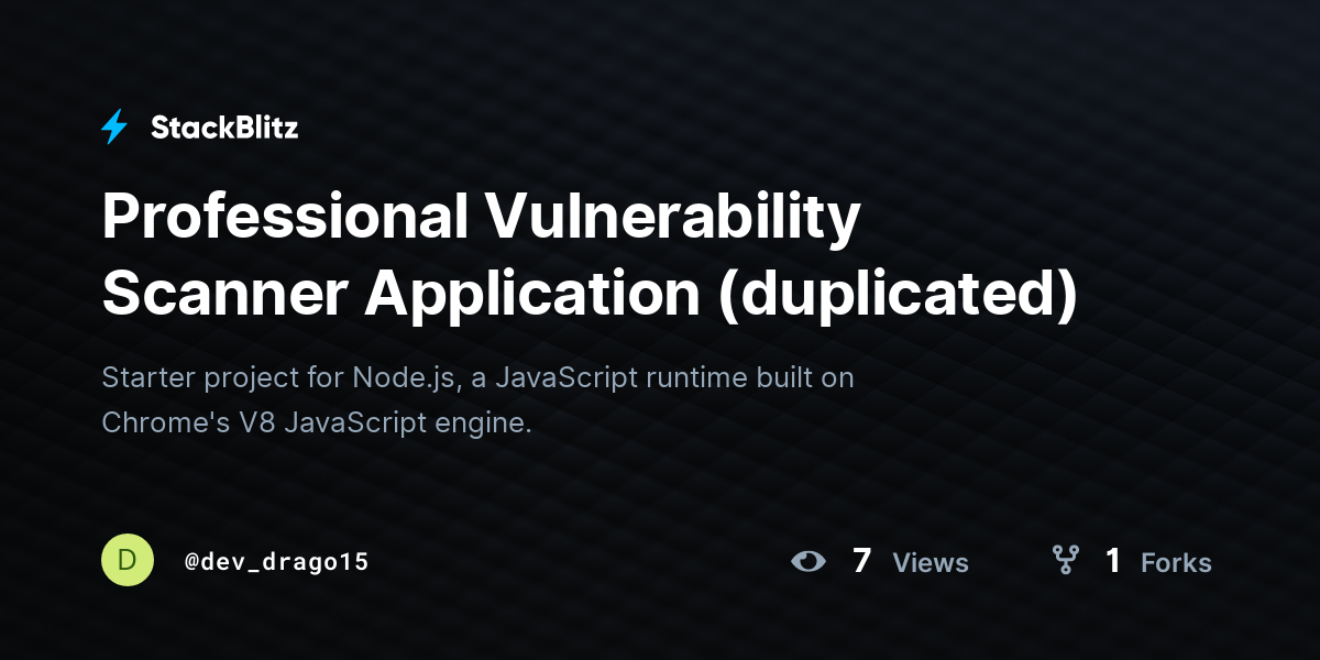 Professional Vulnerability Scanner Application (duplicated) - StackBlitz