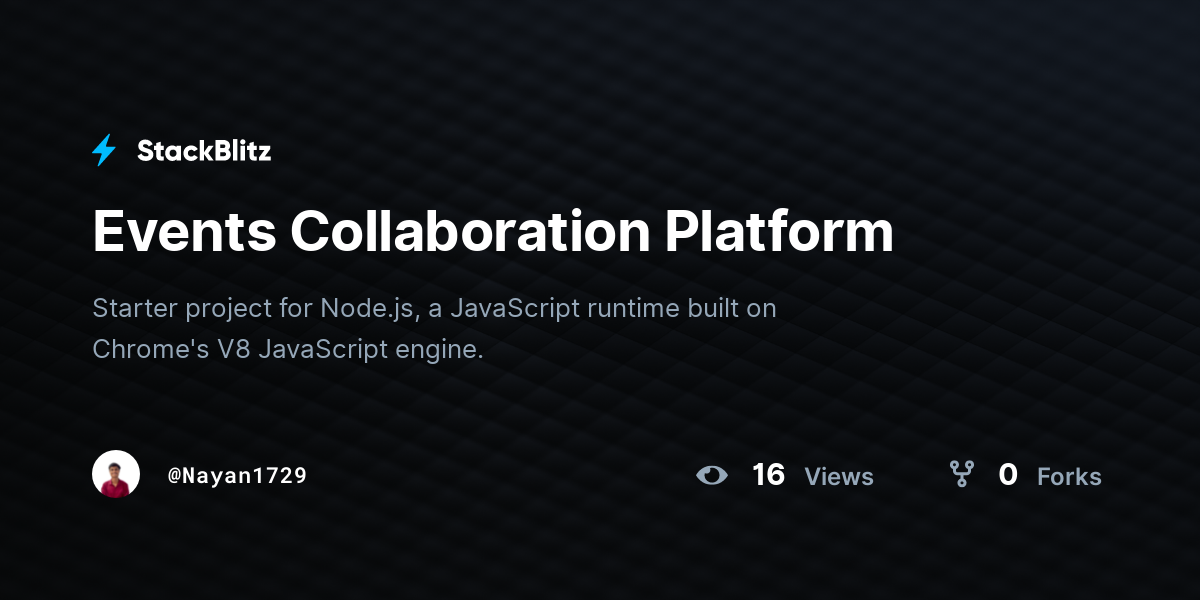 Events Collaboration Platform - StackBlitz