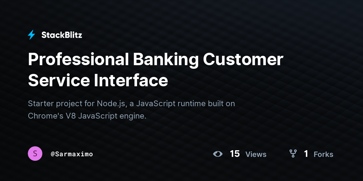 Professional Banking Customer Service Interface - StackBlitz