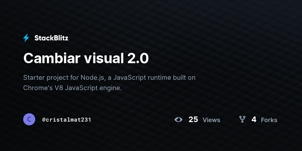 Cambiar visual 2.0 - StackBlitz