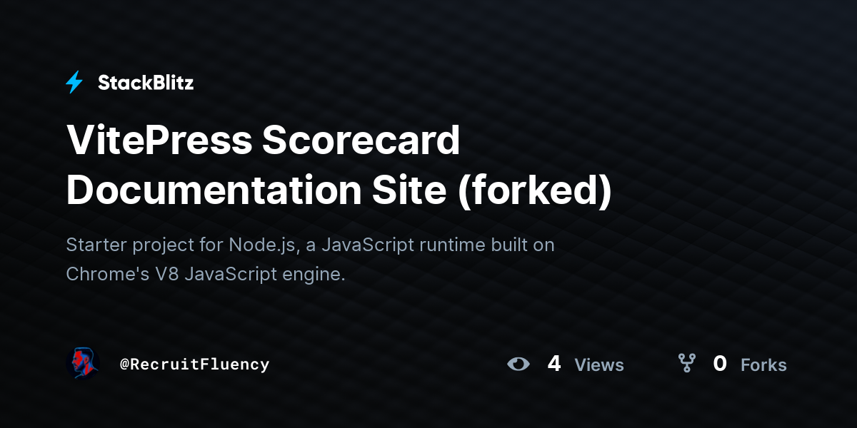 VitePress Scorecard Documentation Site (forked) - StackBlitz
