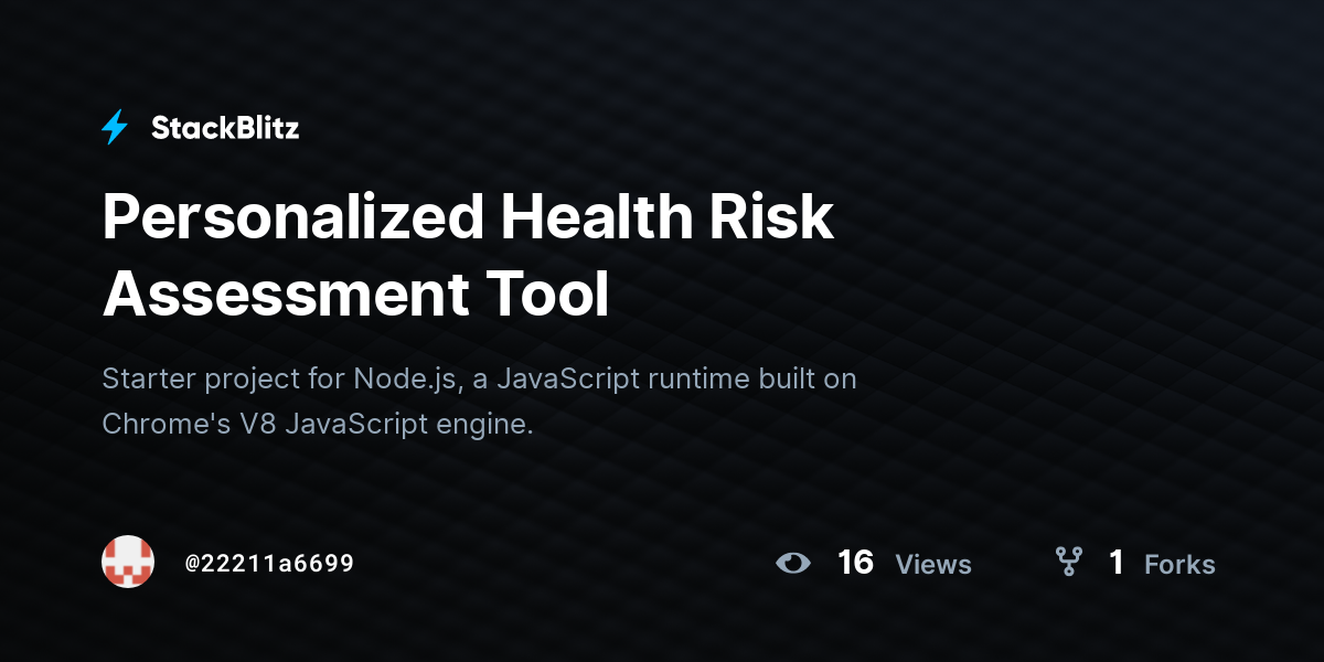 Personalized Health Risk Assessment Tool - StackBlitz
