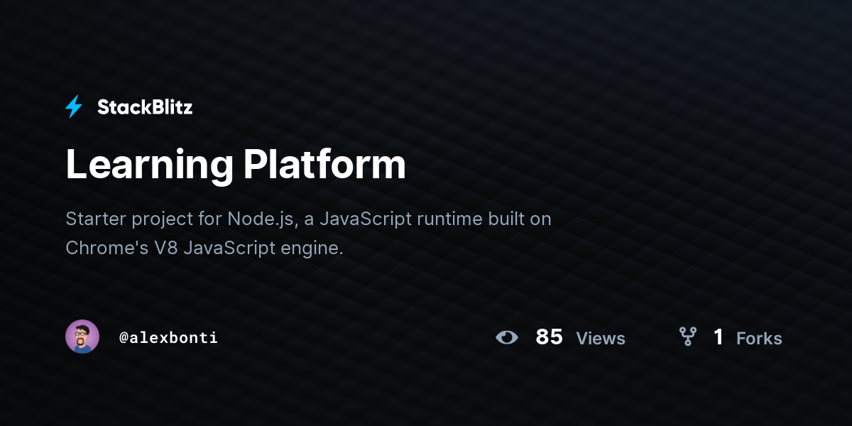 Learning Platform - StackBlitz