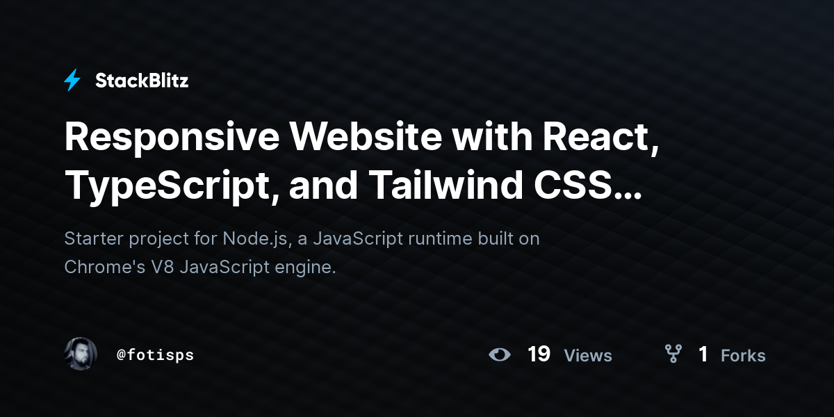 Responsive Website with React, TypeScript, and Tailwind CSS (forked) - StackBlitz