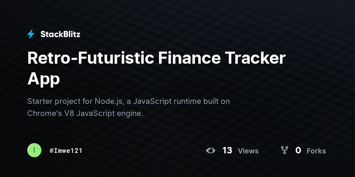 Retro-Futuristic Finance Tracker App - StackBlitz