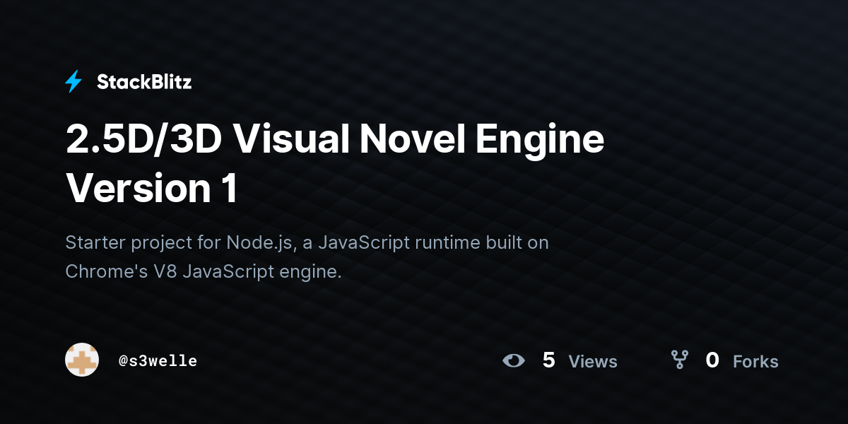 2.5D/3D Visual Novel Engine Version 1 - StackBlitz