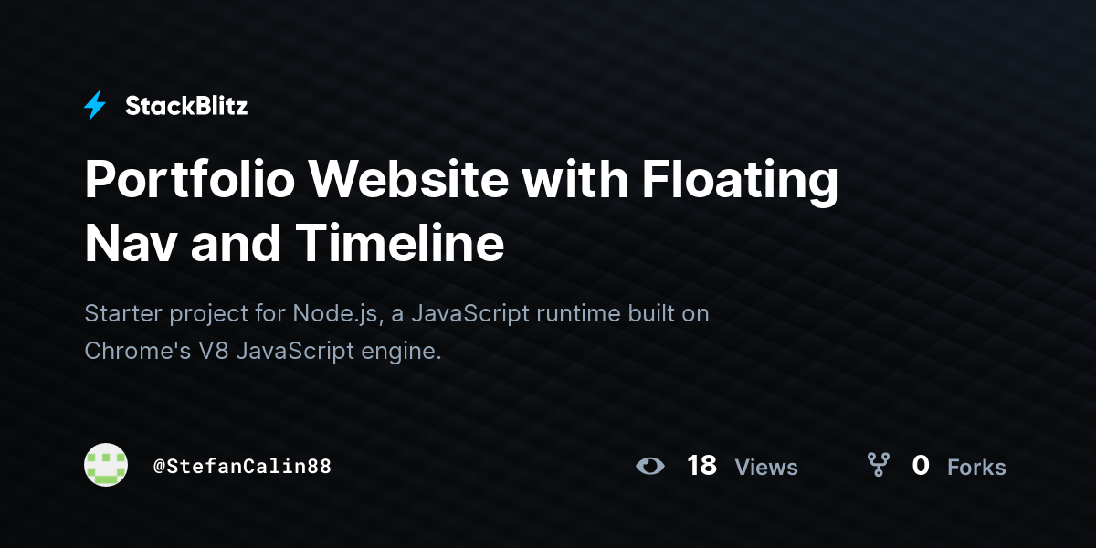 Portfolio Website with Floating Nav and Timeline - StackBlitz