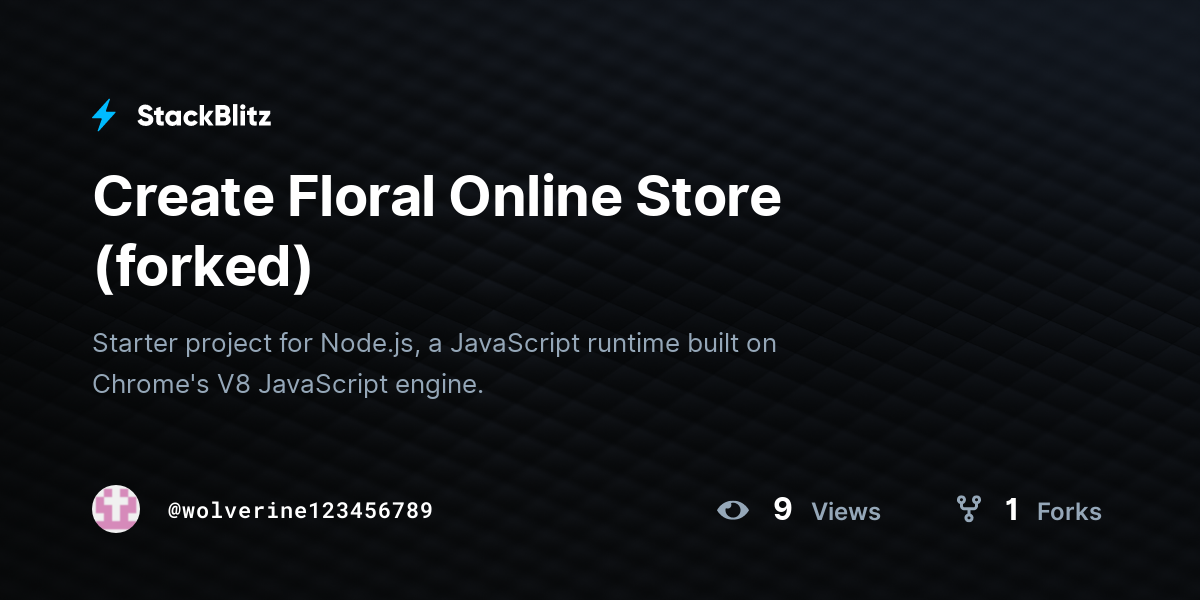Create Floral Online Store (forked) - StackBlitz
