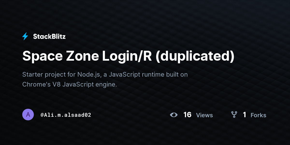 Space Zone Login/R (duplicated) - StackBlitz
