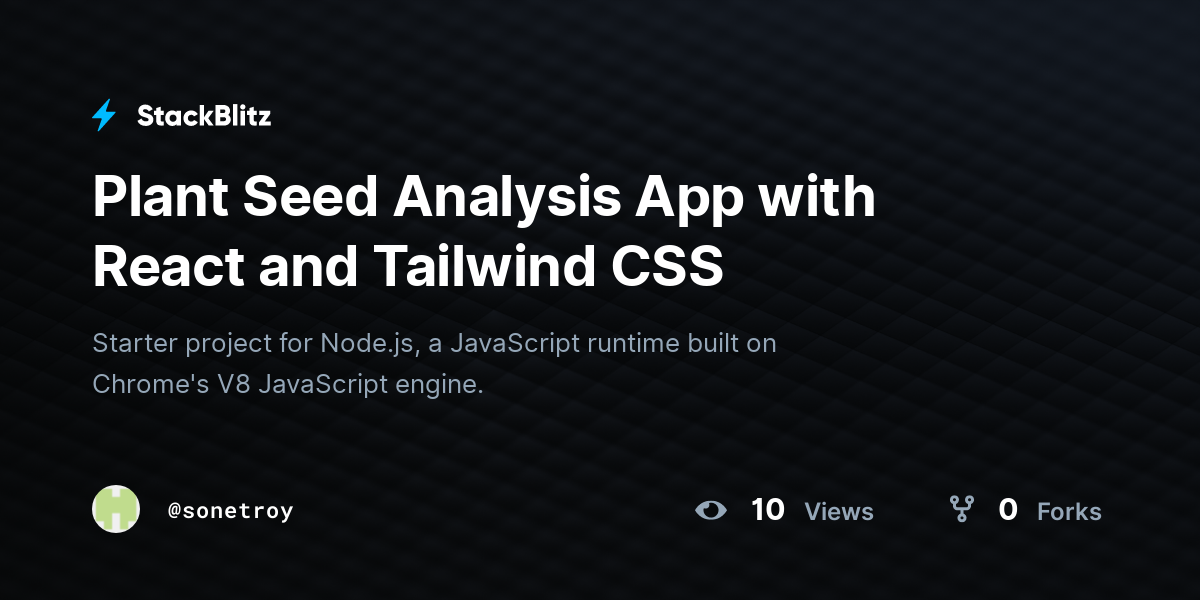 Plant Seed Analysis App with React and Tailwind CSS - StackBlitz