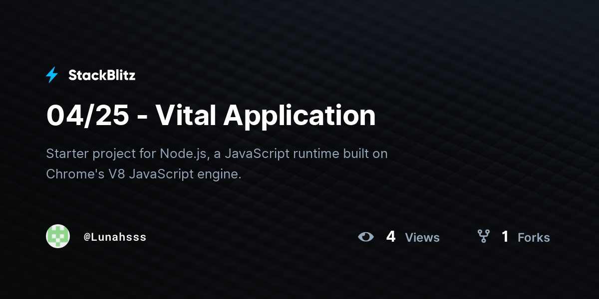 04/25 - Vital Application - StackBlitz