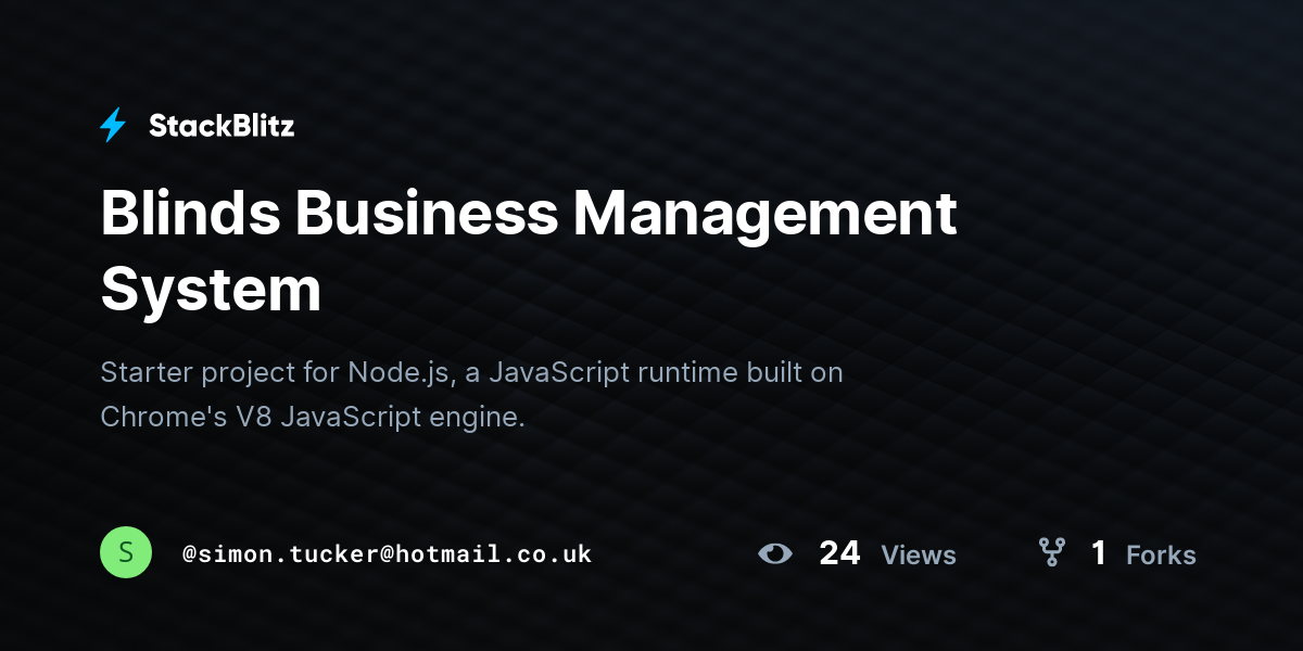 Blinds Business Management System - StackBlitz