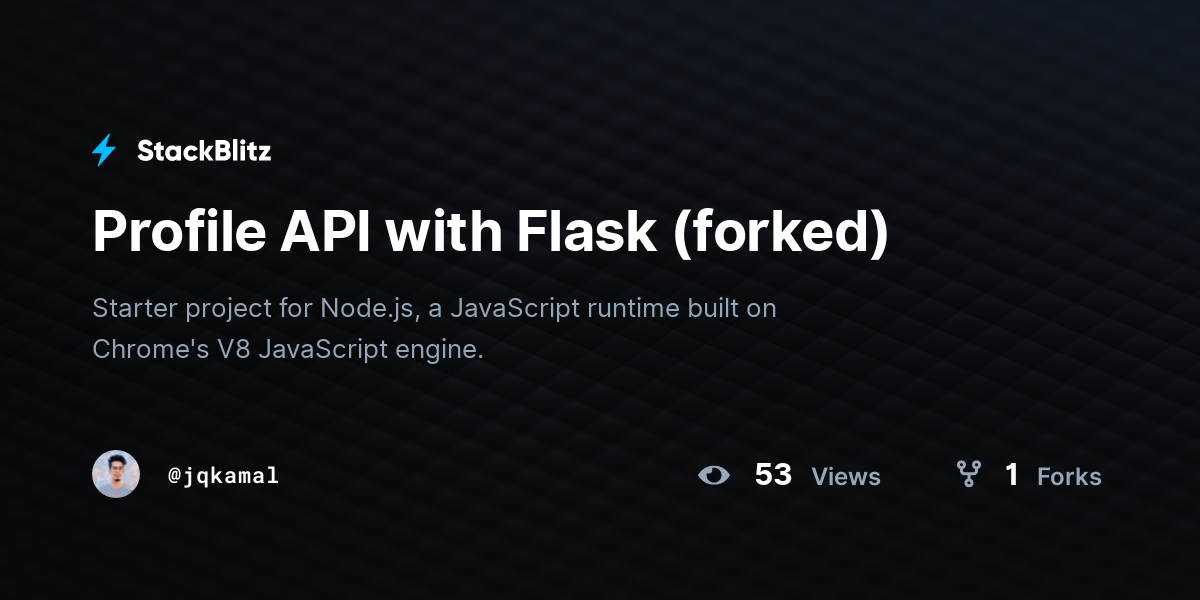 Profile API with Flask (forked) - StackBlitz