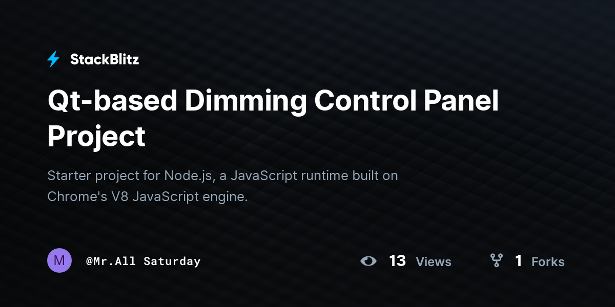 Qt-based Dimming Control Panel Project - StackBlitz