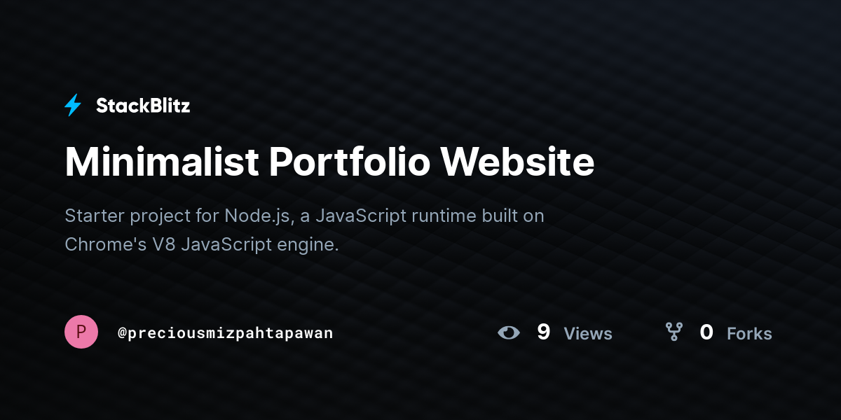 Minimalist Portfolio Website - StackBlitz