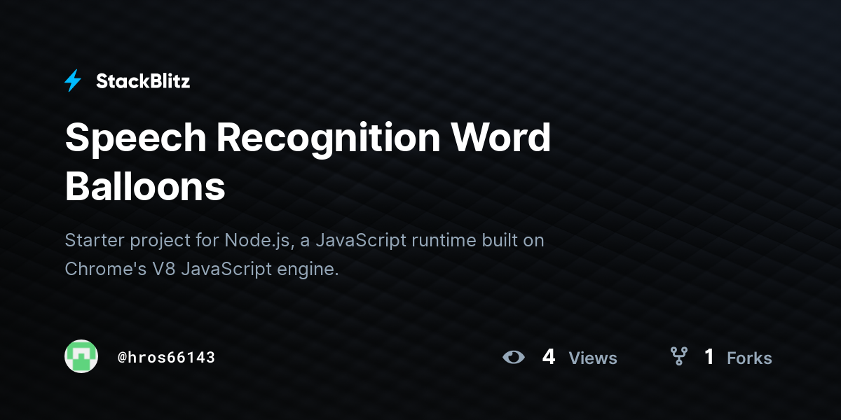 Speech Recognition Word Balloons - StackBlitz
