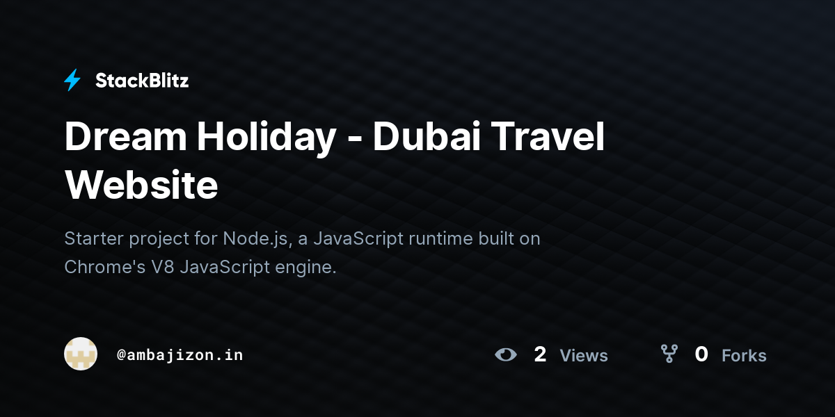 Dream Holiday - Dubai Travel Website - StackBlitz