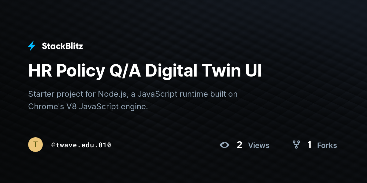 HR Policy Q/A Digital Twin UI - StackBlitz
