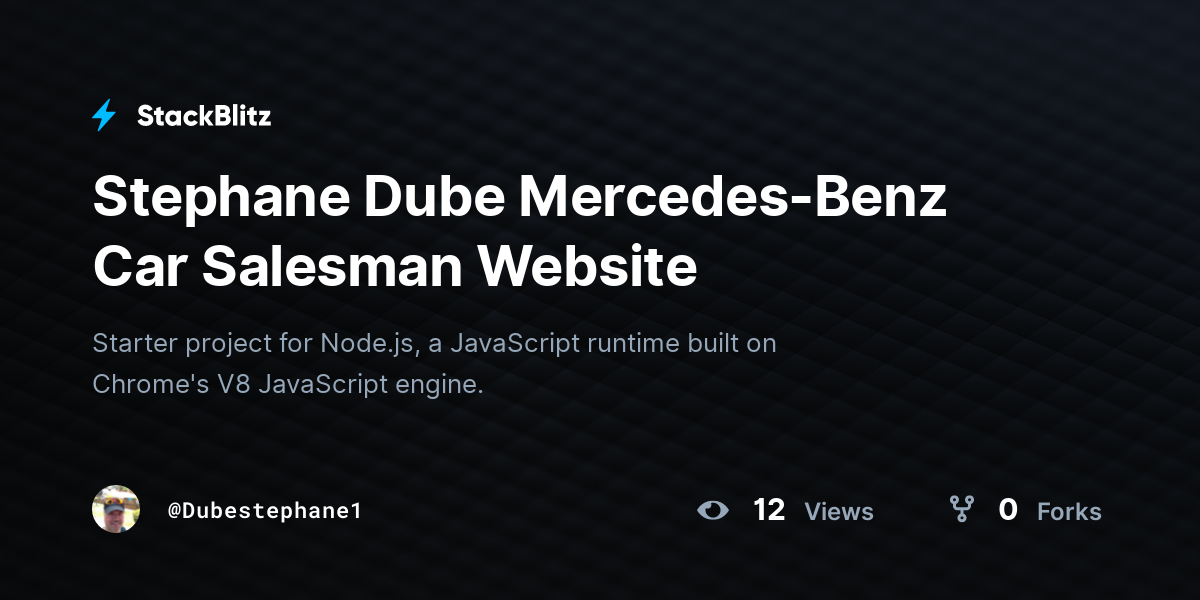 Stephane Dube Mercedes-Benz Car Salesman Website - StackBlitz