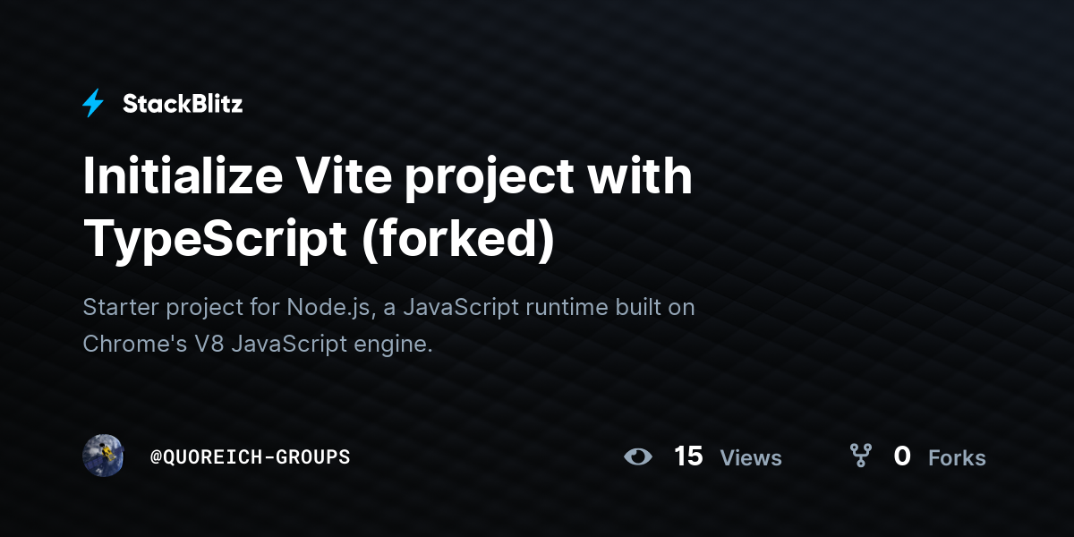Initialize Vite project with TypeScript (forked) - StackBlitz