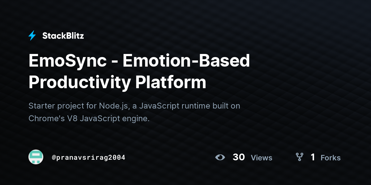 EmoSync - Emotion-Based Productivity Platform - StackBlitz