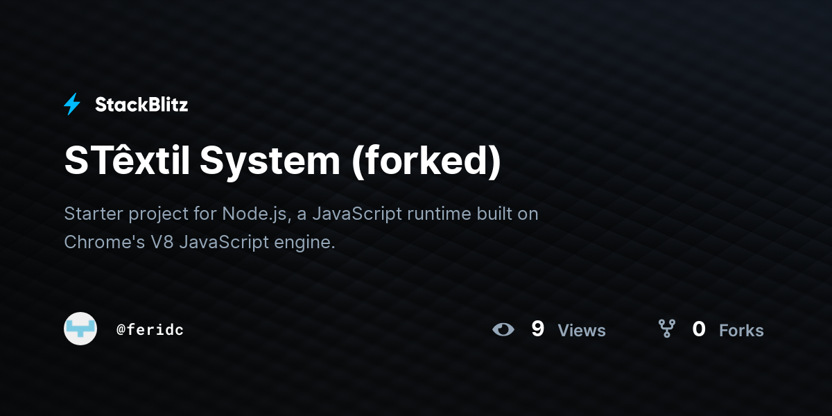 STêxtil System (forked) - StackBlitz