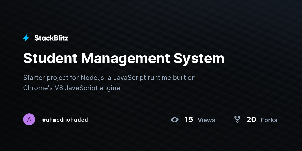 Student Management System - StackBlitz