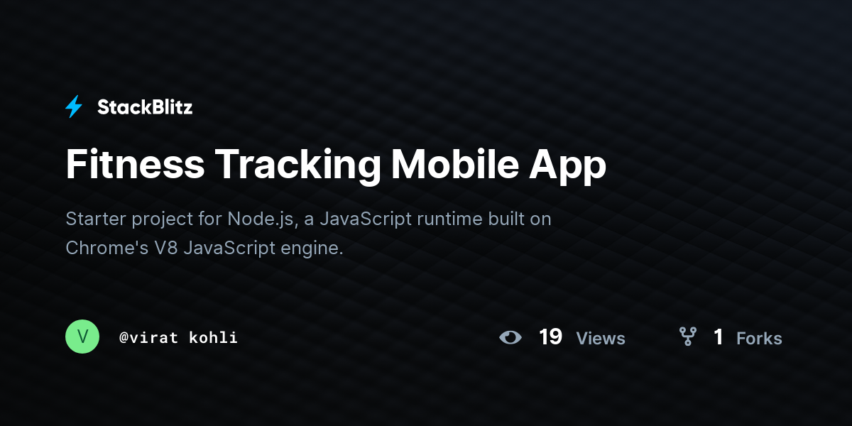 Fitness Tracking Mobile App - StackBlitz