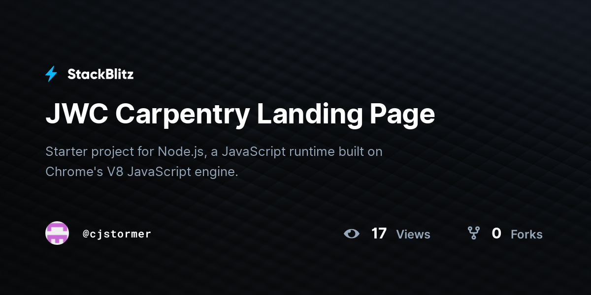 JWC Carpentry Landing Page - StackBlitz