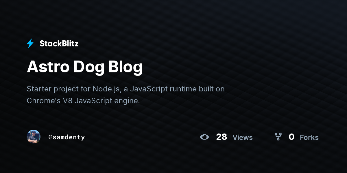 Astro Dog Blog - StackBlitz