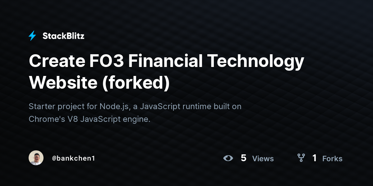 Create FO3 Financial Technology Website (forked) - StackBlitz