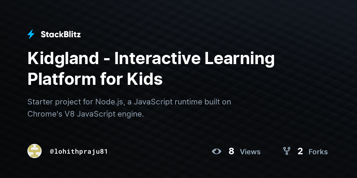 Kidgland - Interactive Learning Platform for Kids - StackBlitz