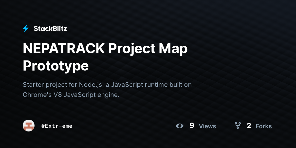 NEPATRACK Project Map Prototype - StackBlitz