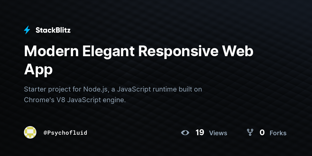Modern Elegant Responsive Web App - StackBlitz