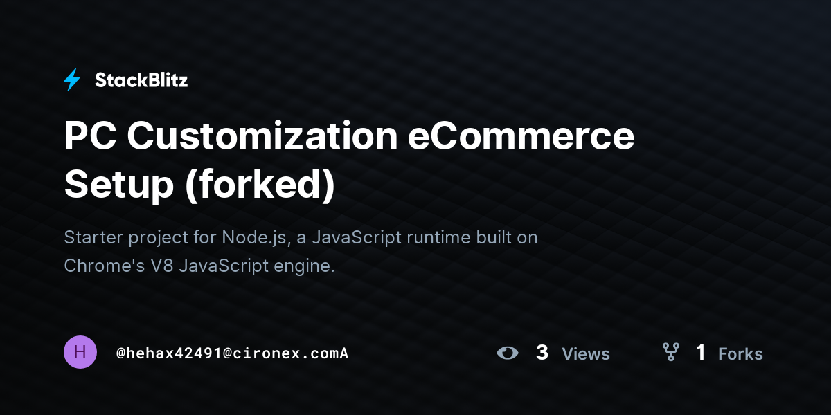 PC Customization eCommerce Setup (forked) - StackBlitz