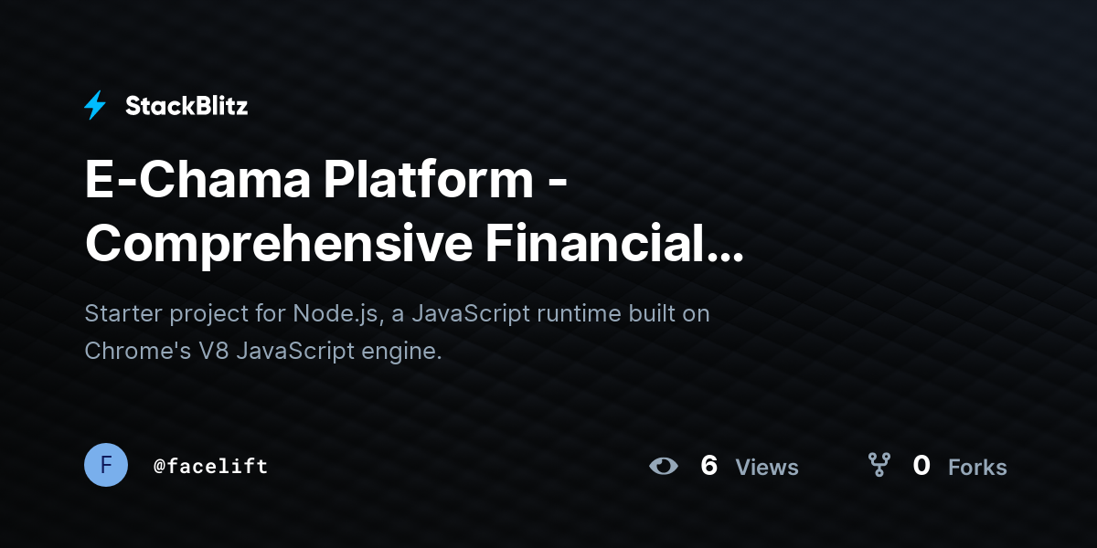 E-Chama Platform - Comprehensive Financial Management System - StackBlitz