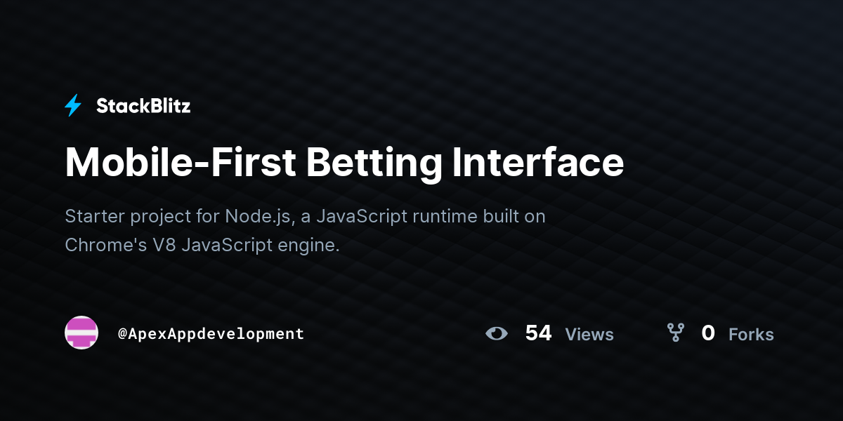 Mobile-First Betting Interface - StackBlitz