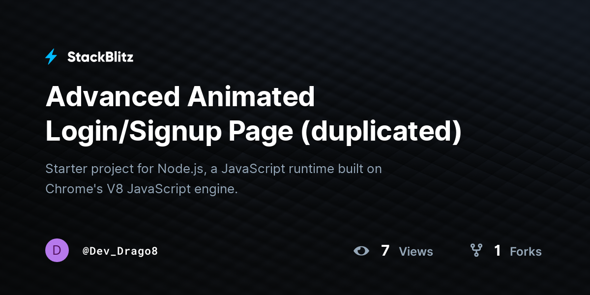 Advanced Animated Login/Signup Page (duplicated) - StackBlitz