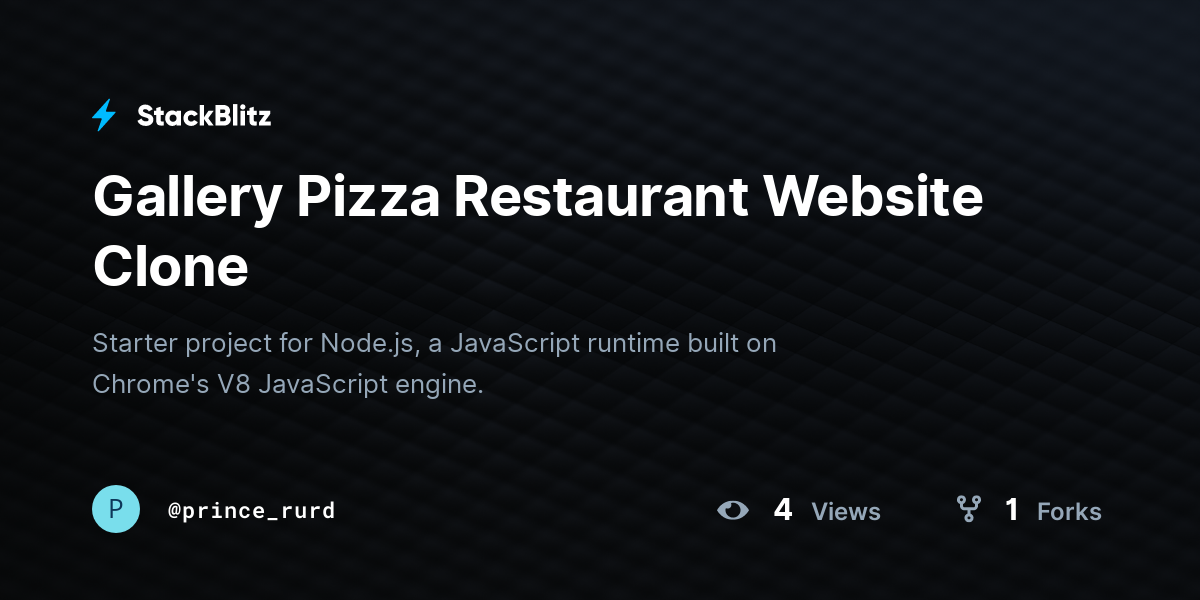 Gallery Pizza Restaurant Website Clone - StackBlitz