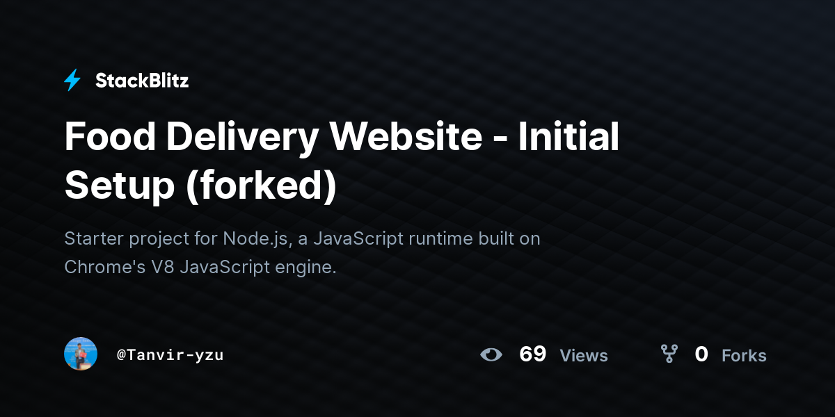 Food Delivery Website - Initial Setup (forked) - StackBlitz