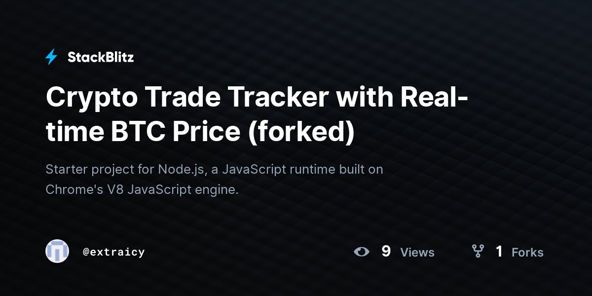 Crypto Trade Tracker with Real-time BTC Price (forked) - StackBlitz