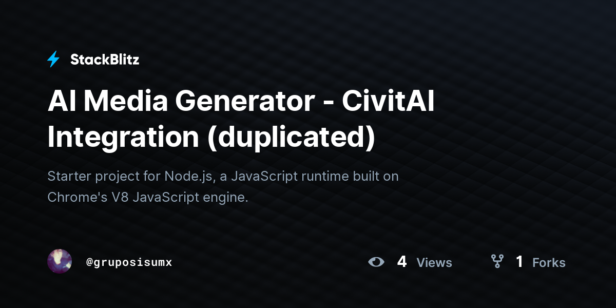 AI Media Generator - CivitAI Integration (duplicated) - StackBlitz