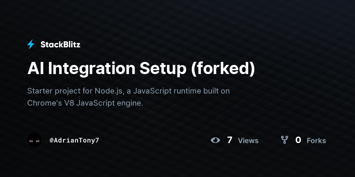AI Integration Setup (forked) - StackBlitz