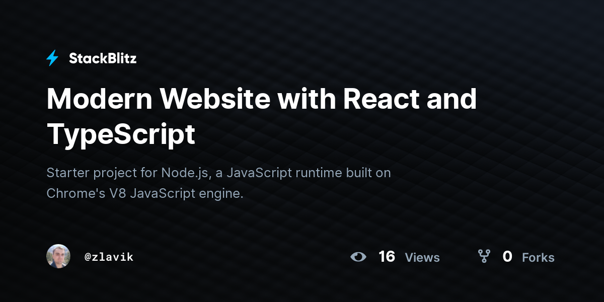 Modern Website with React and TypeScript - StackBlitz