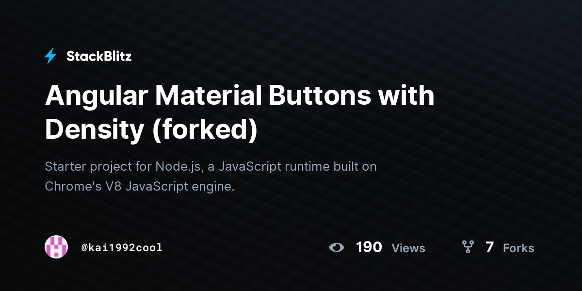 Angular Material Buttons with Density (forked) - StackBlitz