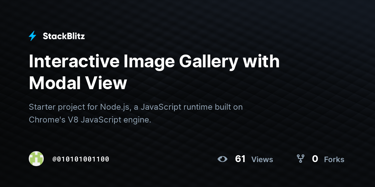Interactive Image Gallery with Modal View - StackBlitz
