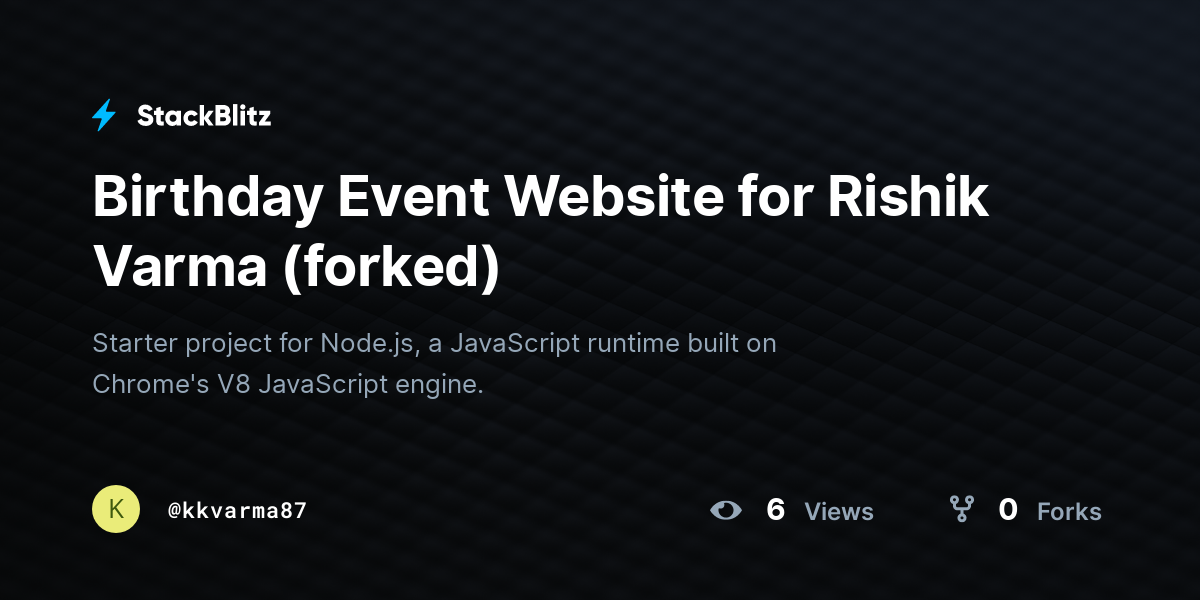 Birthday Event Website for Rishik Varma (forked) - StackBlitz