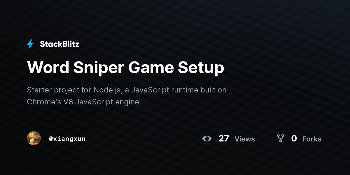 Word Sniper Game Setup - StackBlitz