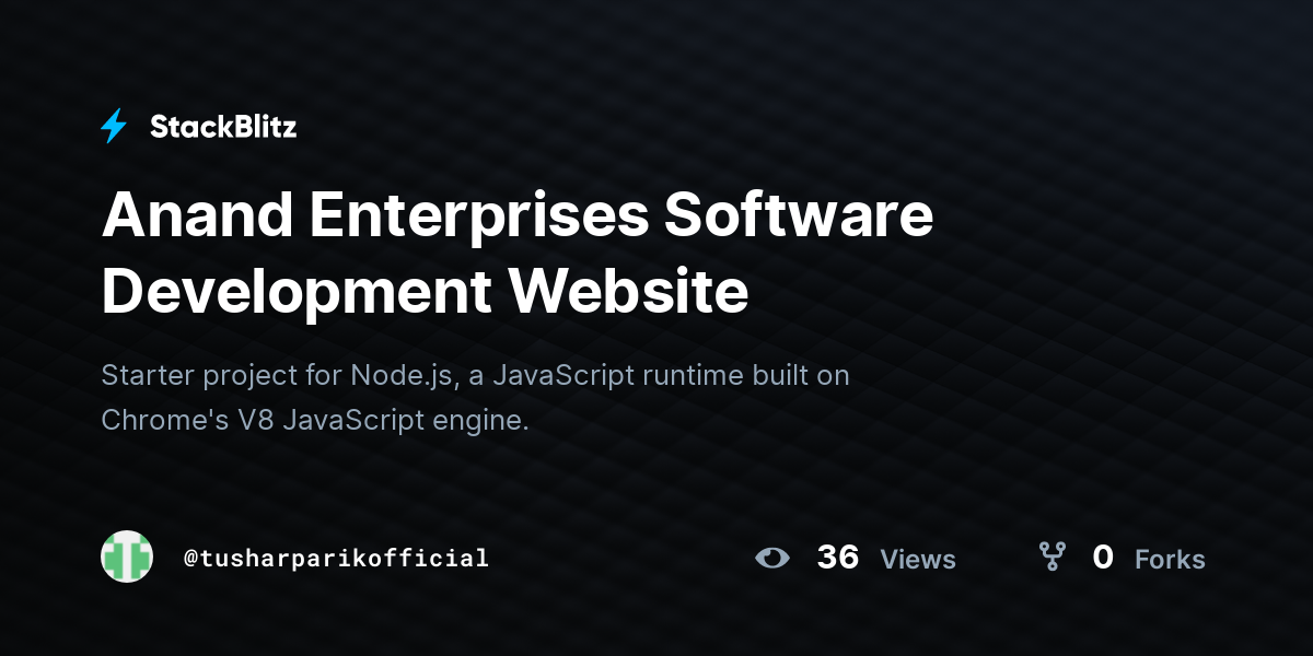 Anand Enterprises Software Development Website - StackBlitz