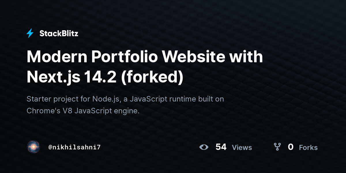 Modern Portfolio Website with Next.js 14.2 (forked) - StackBlitz